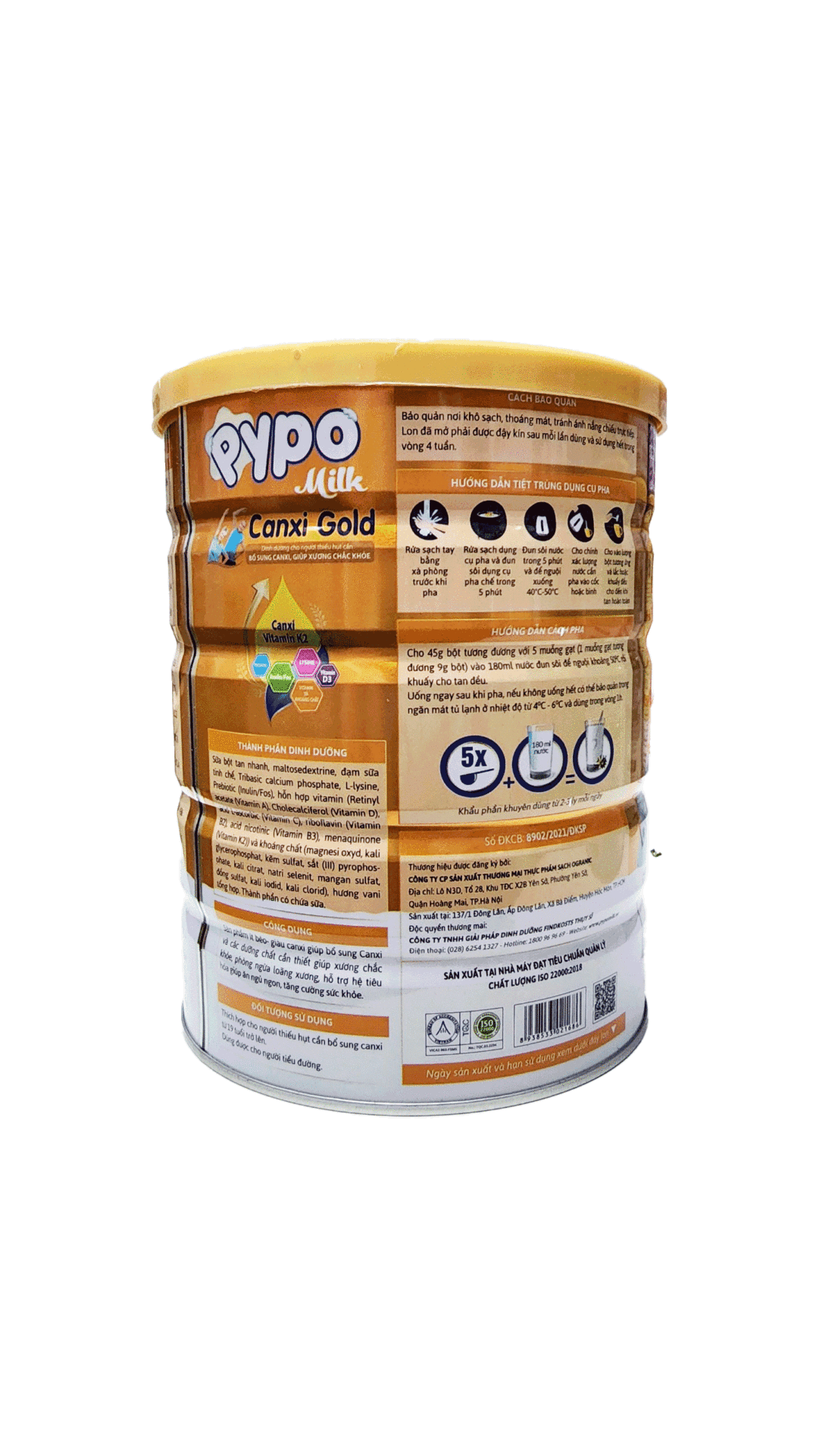 Sữa giúp xương chắc khỏe Pypomilk Canxi Gold lon 900g | Medigo