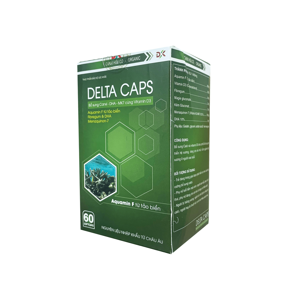 Bổ sung canxi, DHA, MK7 cùng vitamin D3 DELTA CAPS hộp 6 vỉ x 10 viên nang mềm