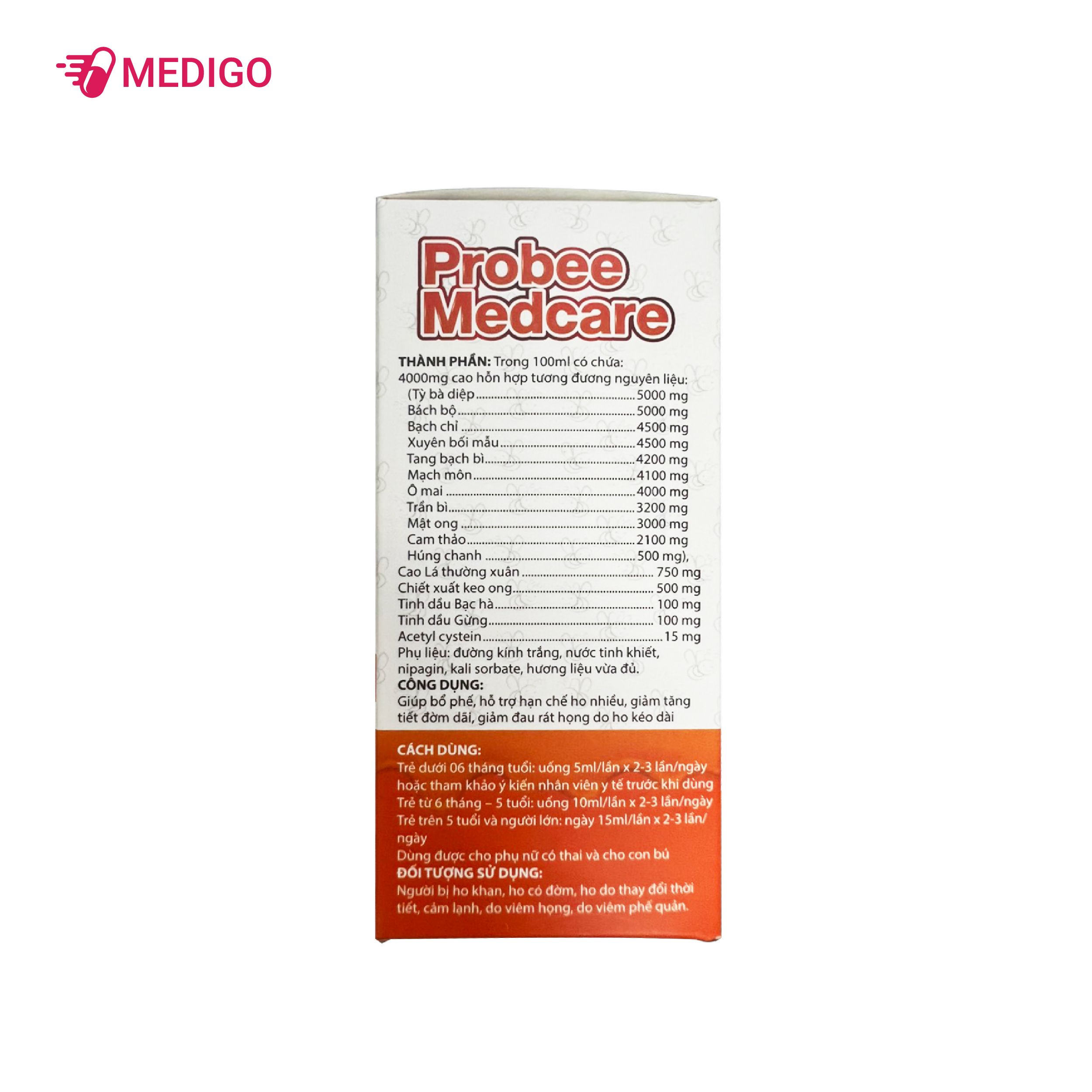 Giúp bổ phế, hỗ trợ hạn chế ho nhiều Probee Medcare hộp 1 lọ 120ml | Medigo