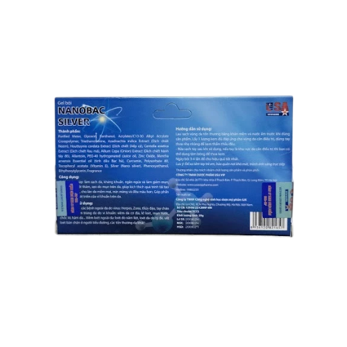 Gel bôi sạch da kháng khuẩn NANOBAC SILVER hộp 1 tuýp 20g