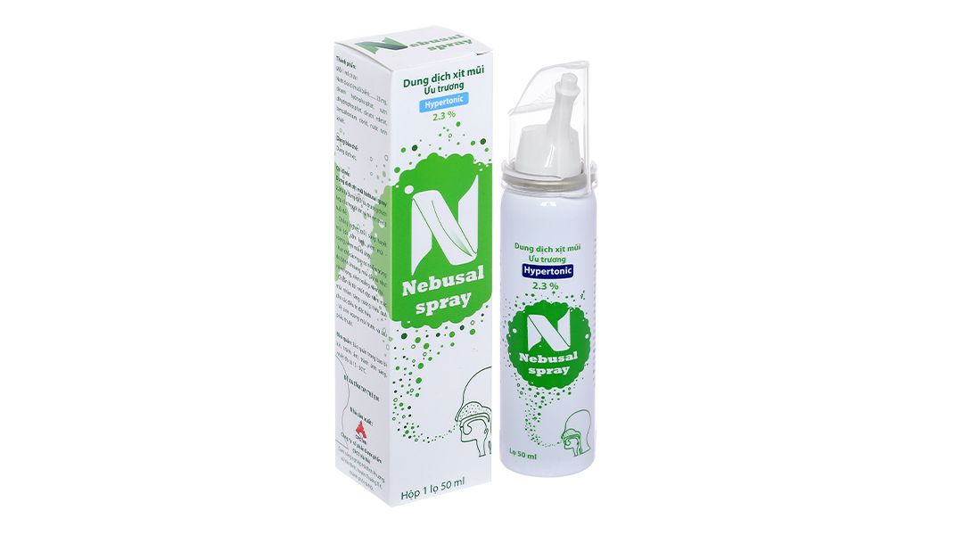 Dung dịch xịt mũi ưu trương Nebusal spray 2.3% hộp 1 lọ 50ml