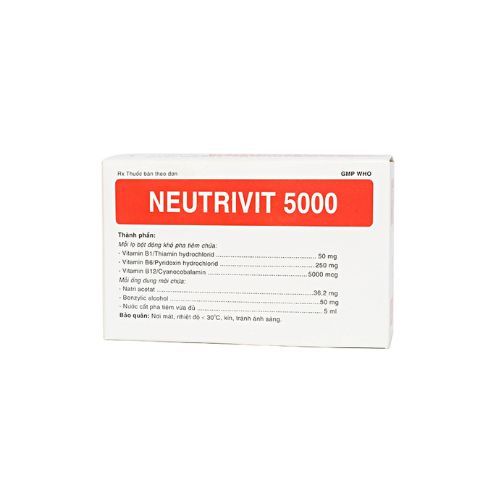 Thuốc tiêm bổ sung Vitamin B Neutrivit 5000 hộp 4 lọ + 4 ống nước cất ...