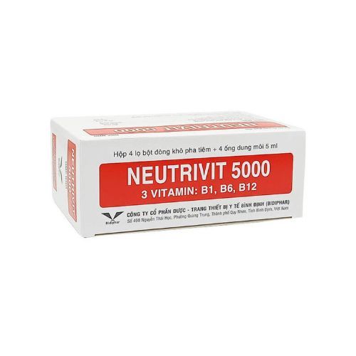 Thuốc tiêm bổ sung Vitamin B Neutrivit 5000 hộp 4 lọ + 4 ống nước cất ...