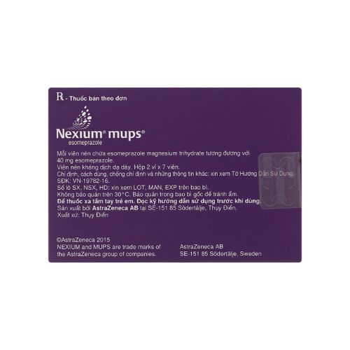 Thuốc tác dụng trên đường tiêu hóa Nexium 40mg hộp 28 viên