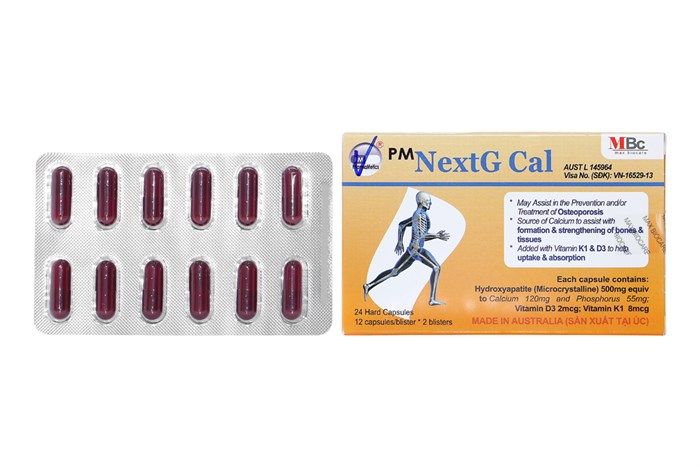 Thuốc bổ sung canxi PM NextG Cal hộp 2 vỉ x 12 viên