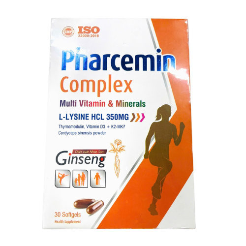 Hỗ trợ nâng cao sức đề kháng Pharcemin Complex hộp 30 viên