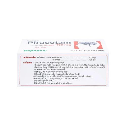Thuốc hướng tâm thần Piracetam 400mg Traphaco hộp 60 viên | Medigo