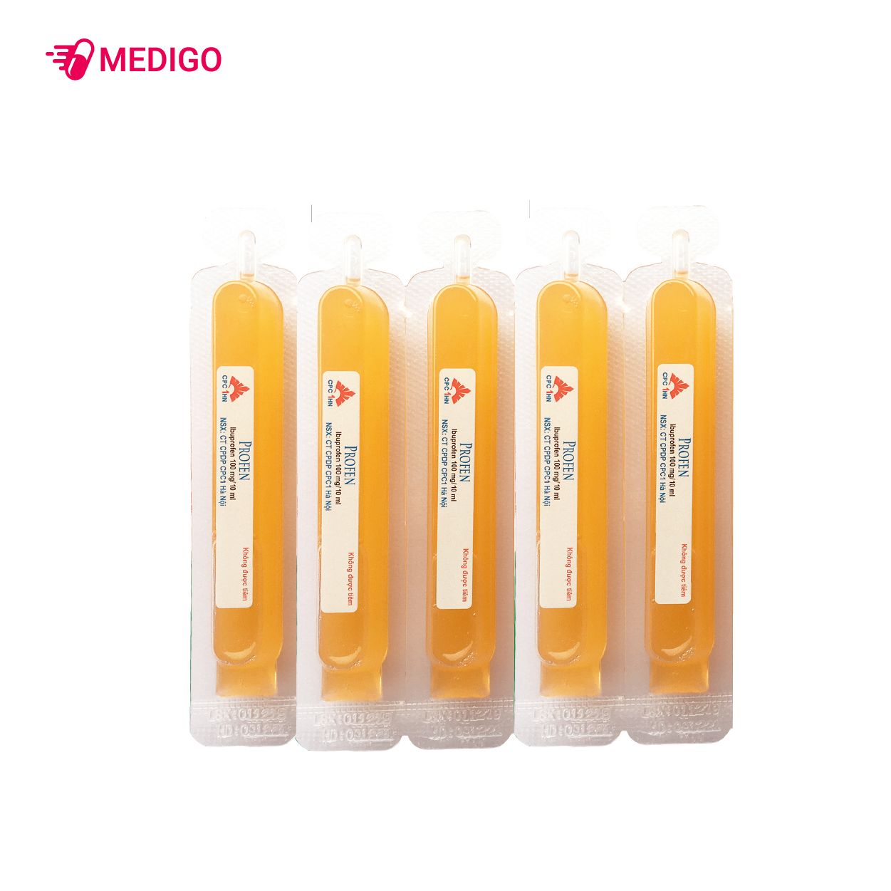 Hỗn dịch uống giảm đau, hạ sốt trẻ em Profen 100mg/10ml hộp 2 vỉ x 5 ...
