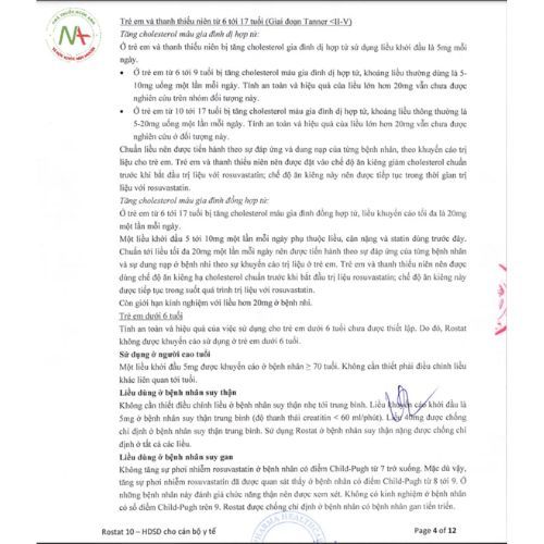 Thuốc hạ mỡ máu ROSTAT-10 hộp 1 vỉ x 10 viên | Medigo