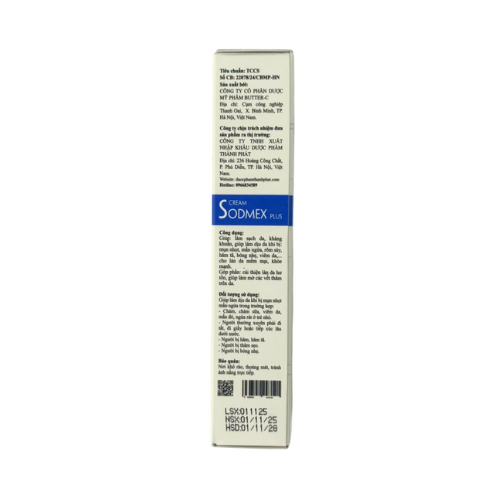 Kem bôi làm dịu da, kháng khuẩn Sodmex Plus Dermatitis hộp 1 tuýp 15g