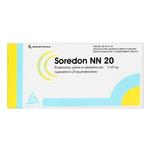 Thuốc kháng viêm Soredon NN 20 hộp 3 vỉ x 10 viên nén phân tán trong ...