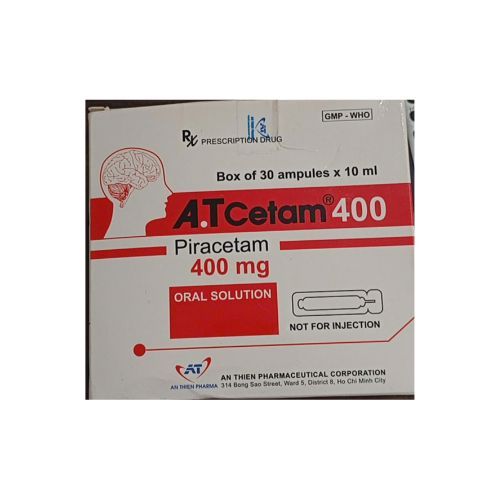 Thuốc A.T Cetam 400 hộp 30 ống x 10ml
