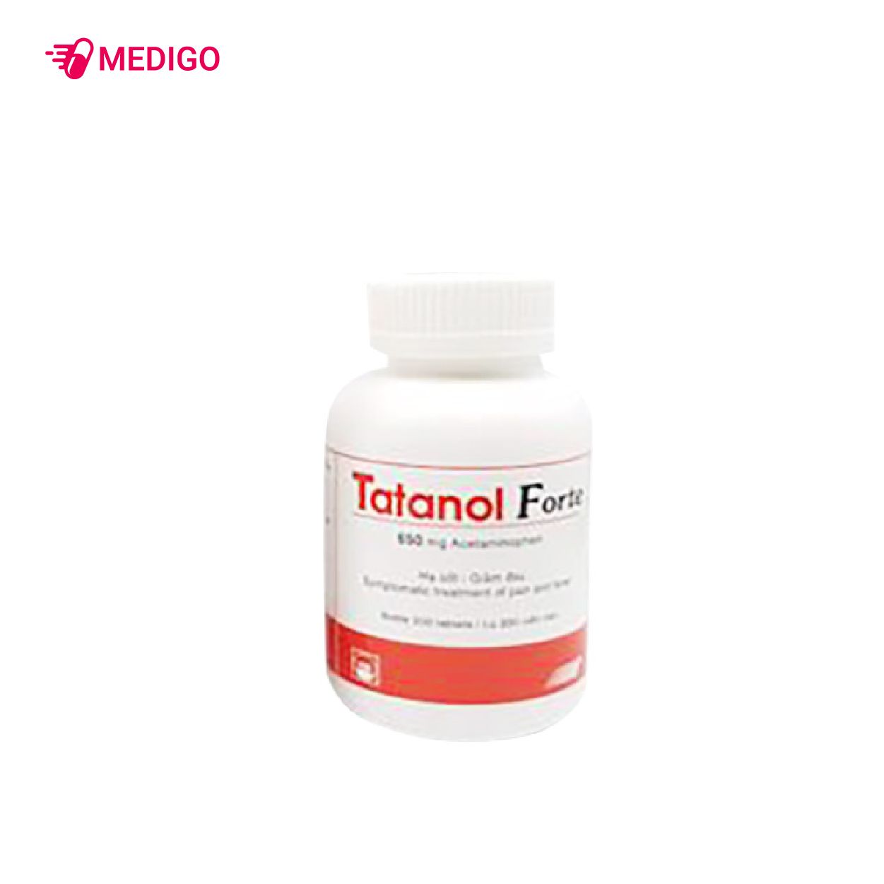 Thuốc giảm đau, hạ sốt Tatanol Forte lọ 200 viên | Medigo