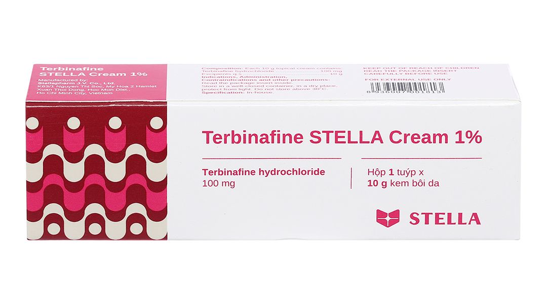 Kem bôi trị nấm da Terbinafine STELLA Cream 1% hộp 1 tuýp 10g