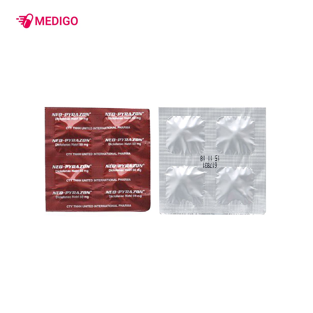 Thuốc giảm đau, kháng viêm Neo-Pyrazon 50mg hộp 100 viên | Medigo