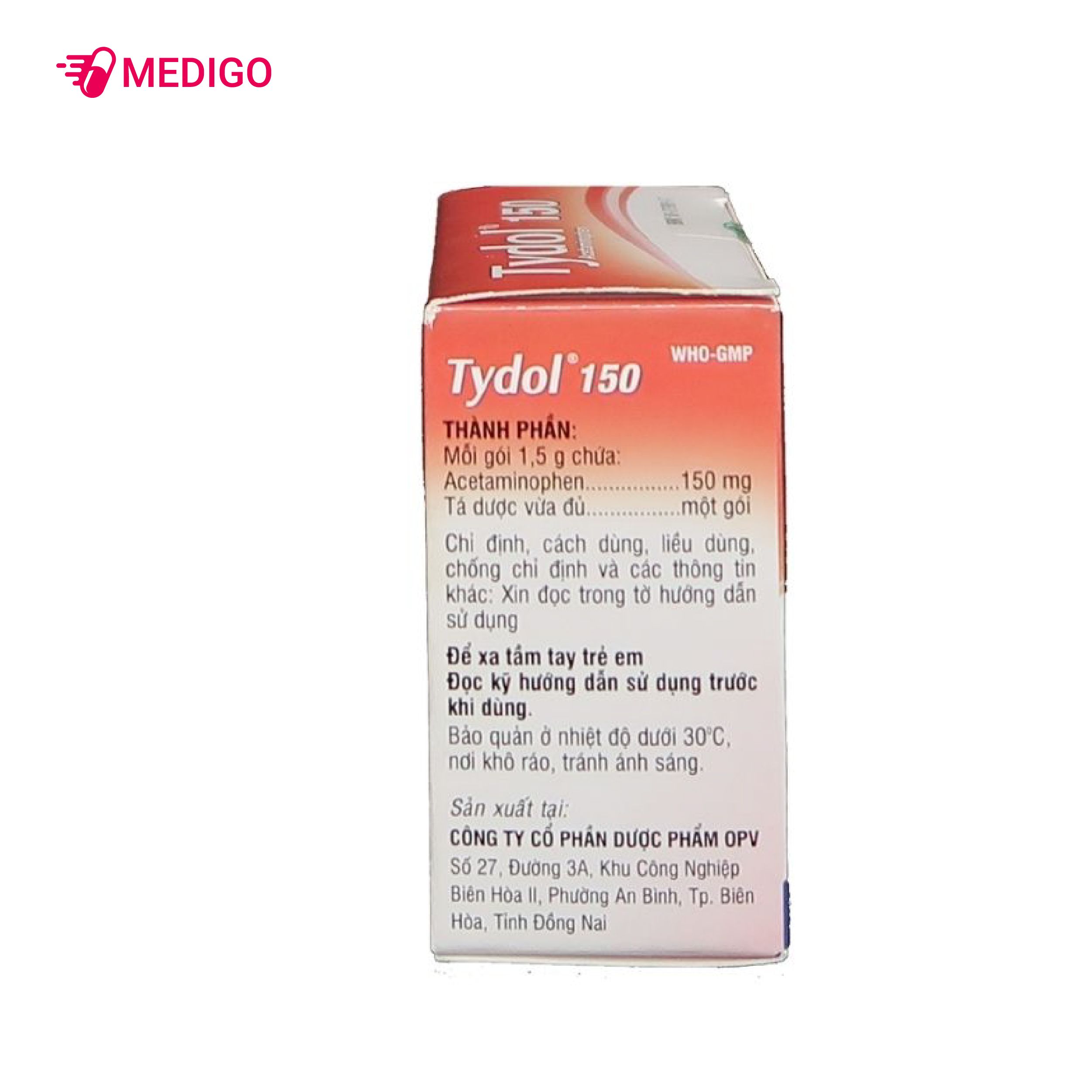 Thuốc hạ sốt, giảm đau Tydol 150 hộp 12 gói