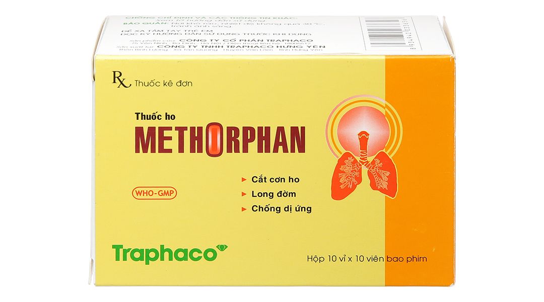 Thuốc ho Methorphan hộp 10 vỉ x 10 viên