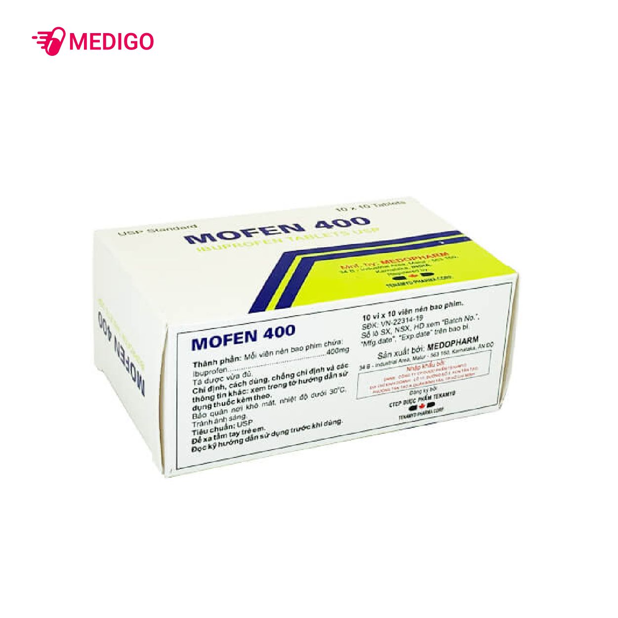 Thuốc giảm đau, kháng viêm Mofen 400 hộp 100 viên | Medigo