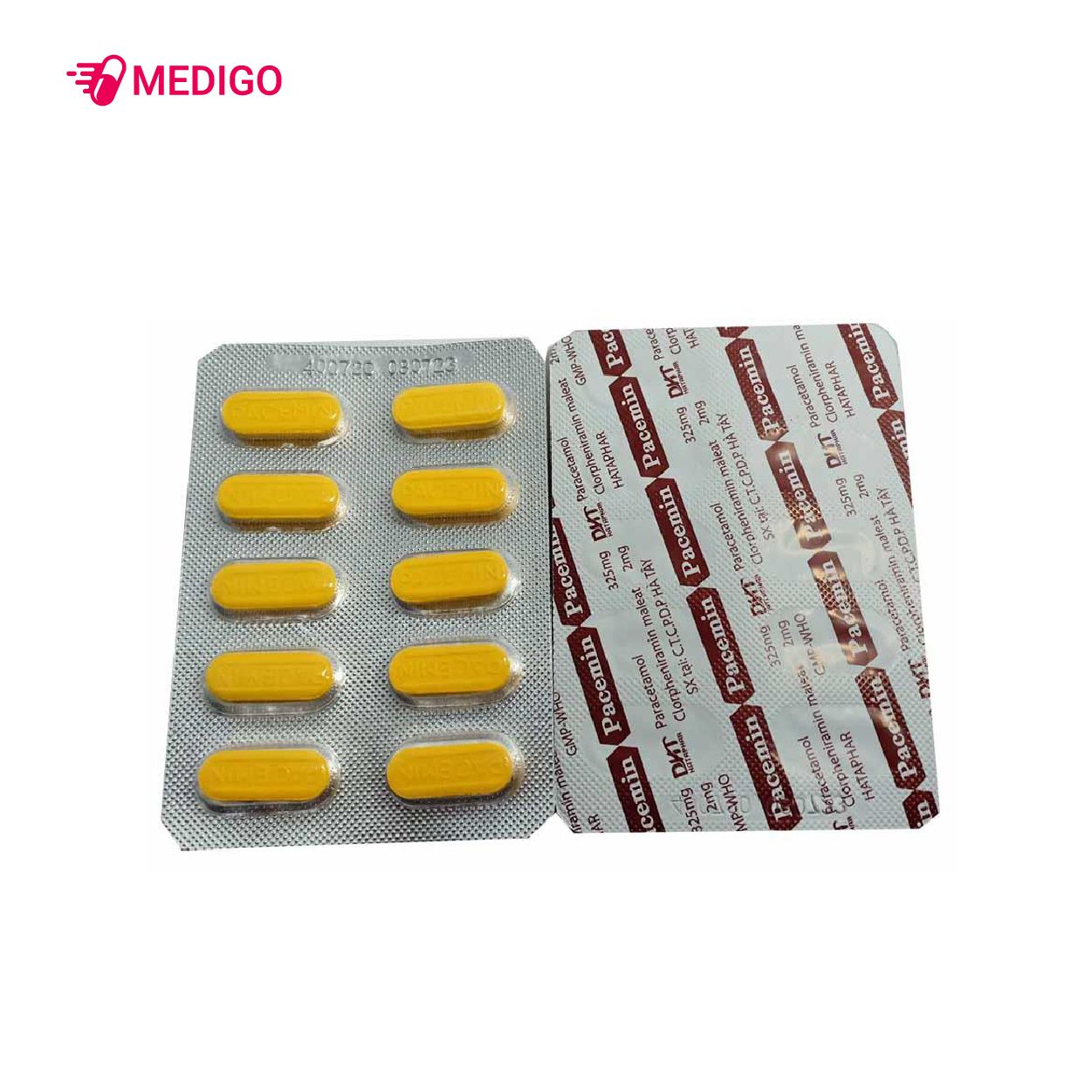 Thuốc giảm đau, hạ sốt Pacemin hộp 500 viên | Medigo