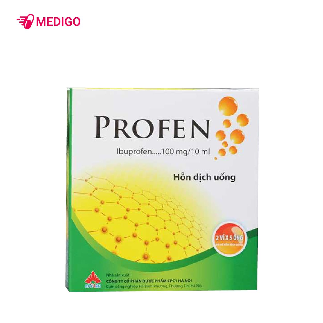 Hỗn dịch uống giảm đau, kháng viêm Profen (CPC1) hộp 2 vỉ x 5 ống | Medigo