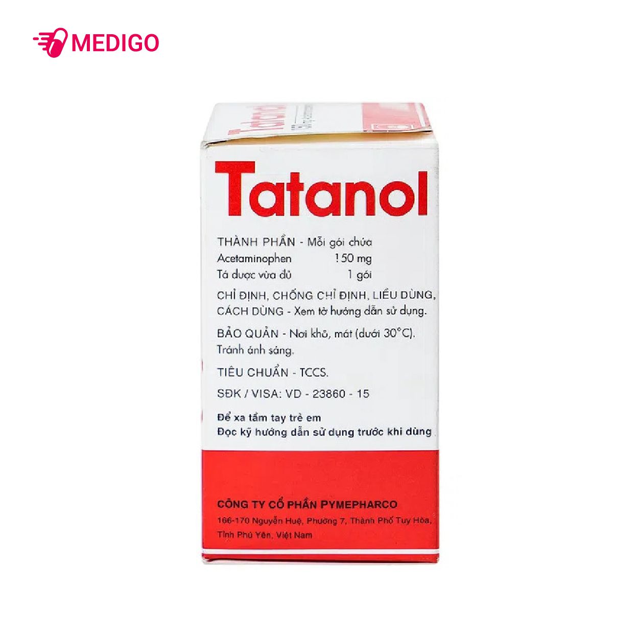 Thuốc giảm đau, hạ sốt Tatanol 150mg hộp 25 gói x 0,9g