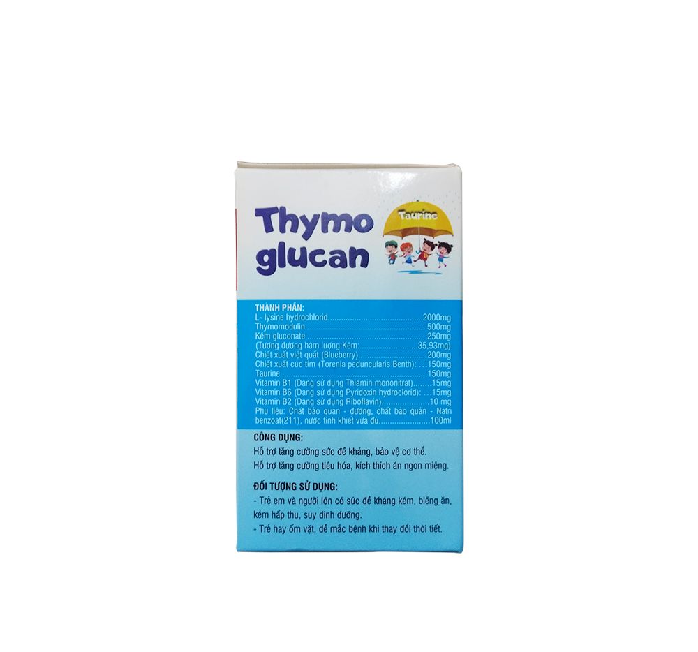 Tăng sức đề kháng, miễn dịch Thymo Glucan hộp 4 vỉ x 5 ống x 10ml | Medigo