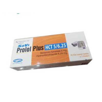 Thuốc trị cao huyết áp, đau thắt ngực Savi Prolol Plus HCT 5mg/6.25mg ...