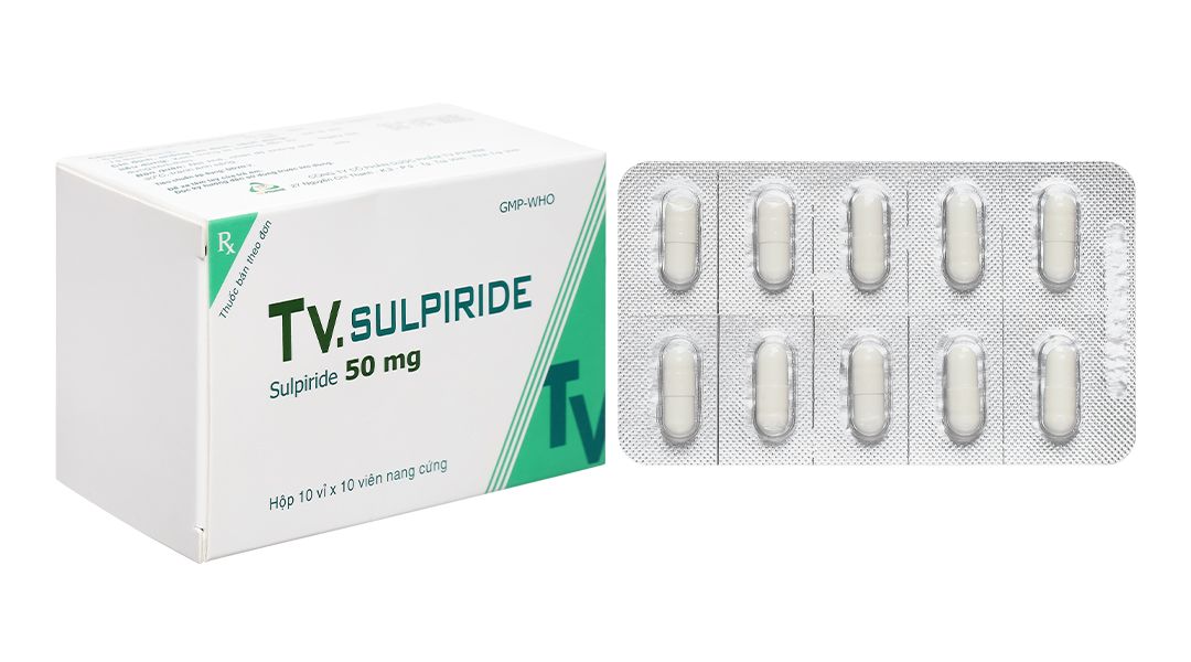 Thuốc trị tâm thần phân liệt TV. Sulpiride 50mg hộp 10 vỉ x 10 viên ...
