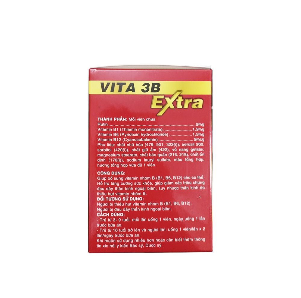 Giảm đau thần kinh ngoại biên VITA 3B Extra hộp 10 vỉ x 10 viên nang ...