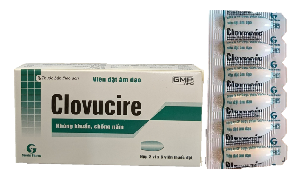 Viên đặt âm đạo Clovucire hộp 2 vỉ x 6 viên đặt | Medigo
