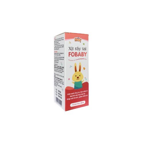 Xịt ráy tai làm sạch, vệ sinh tai cho trẻ nhỏ Fobaby hộp 1 chai 30 ml