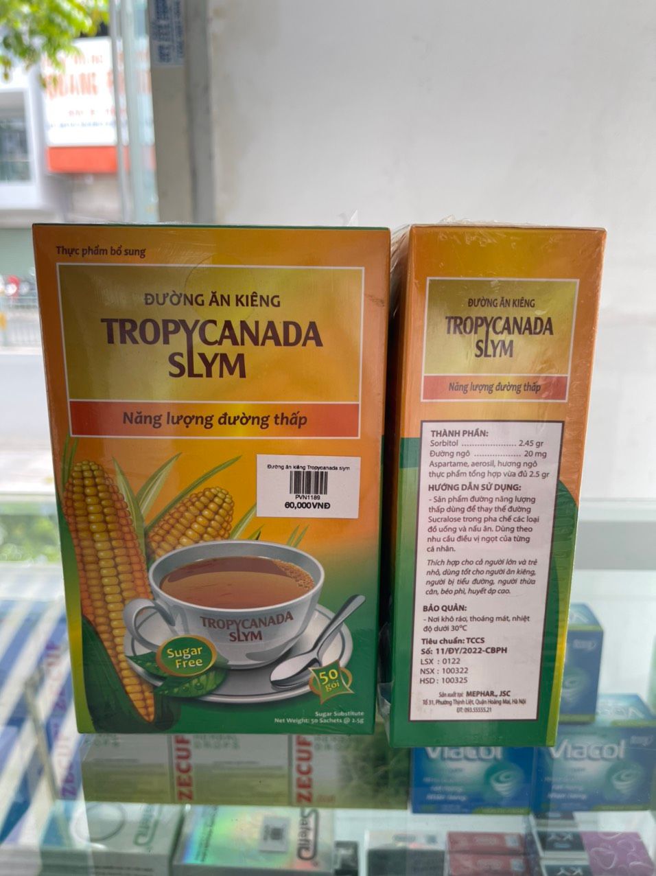 Đường ăn kiêng TROPYCANADA SLYM hộp 50 gói x 2.5g
