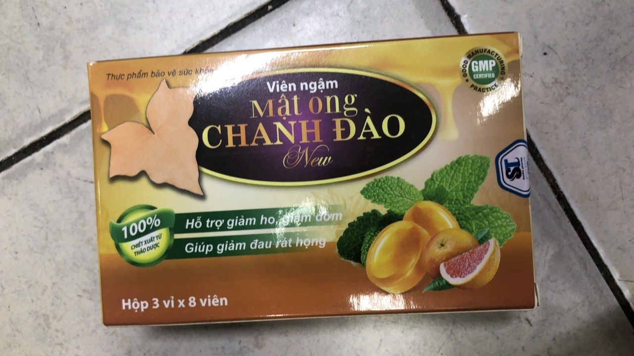 Viên ngậm Mật Ong Chanh Đào New (Santex) hộp 3 vỉ x 8 viên | Medigo