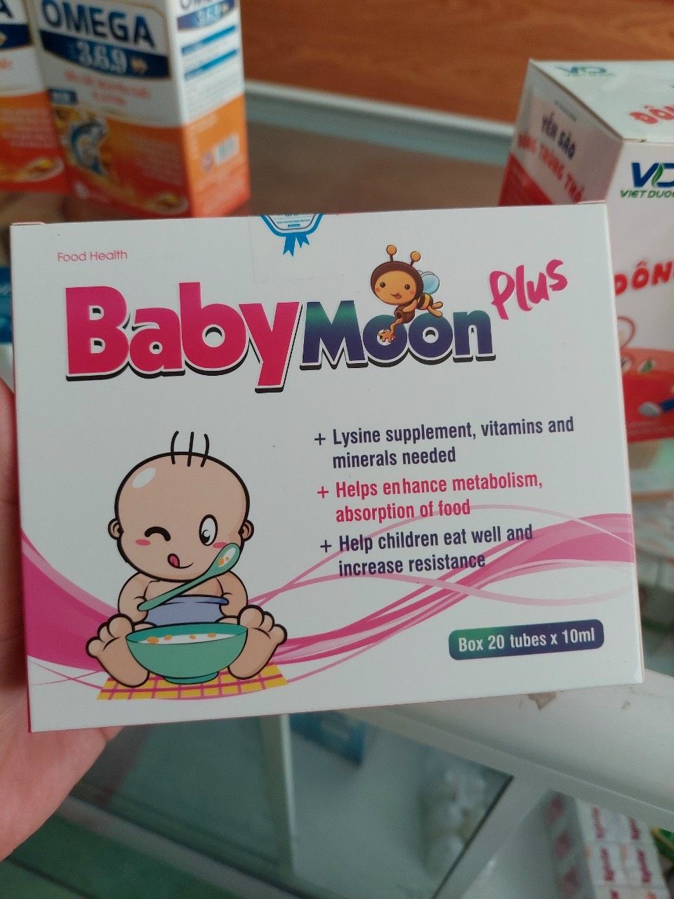 Hỗ trợ ăn ngon, nâng cao đề kháng Baby Moon Plus hộp 4 vỉ x 5 ống x ...