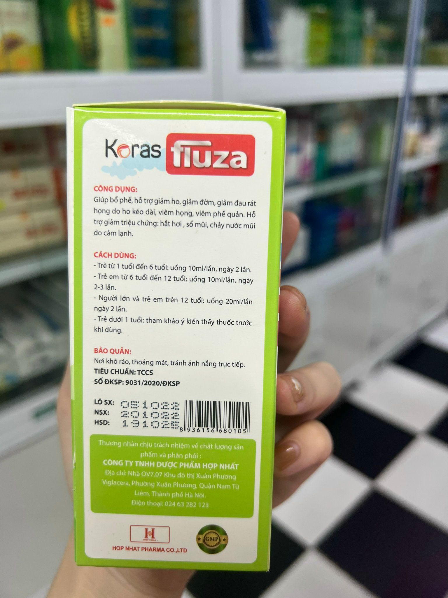 Giúp bổ phế, giảm ho, giảm đờm Koras Fluza hộp 1 chai 100ml | Medigo