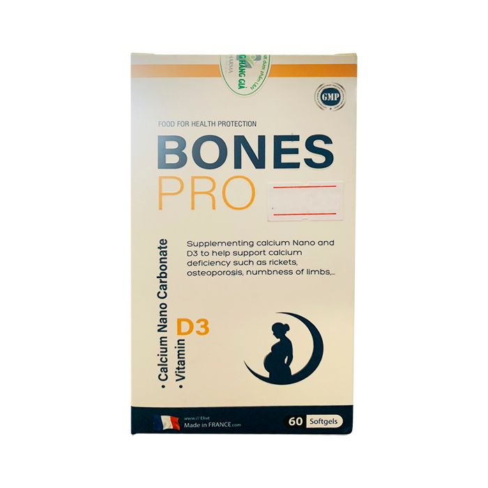 Bổ sung canxi và vitamin D3 BONES PRO (Eric Favre) hộp 1 lọ 60 viên ...