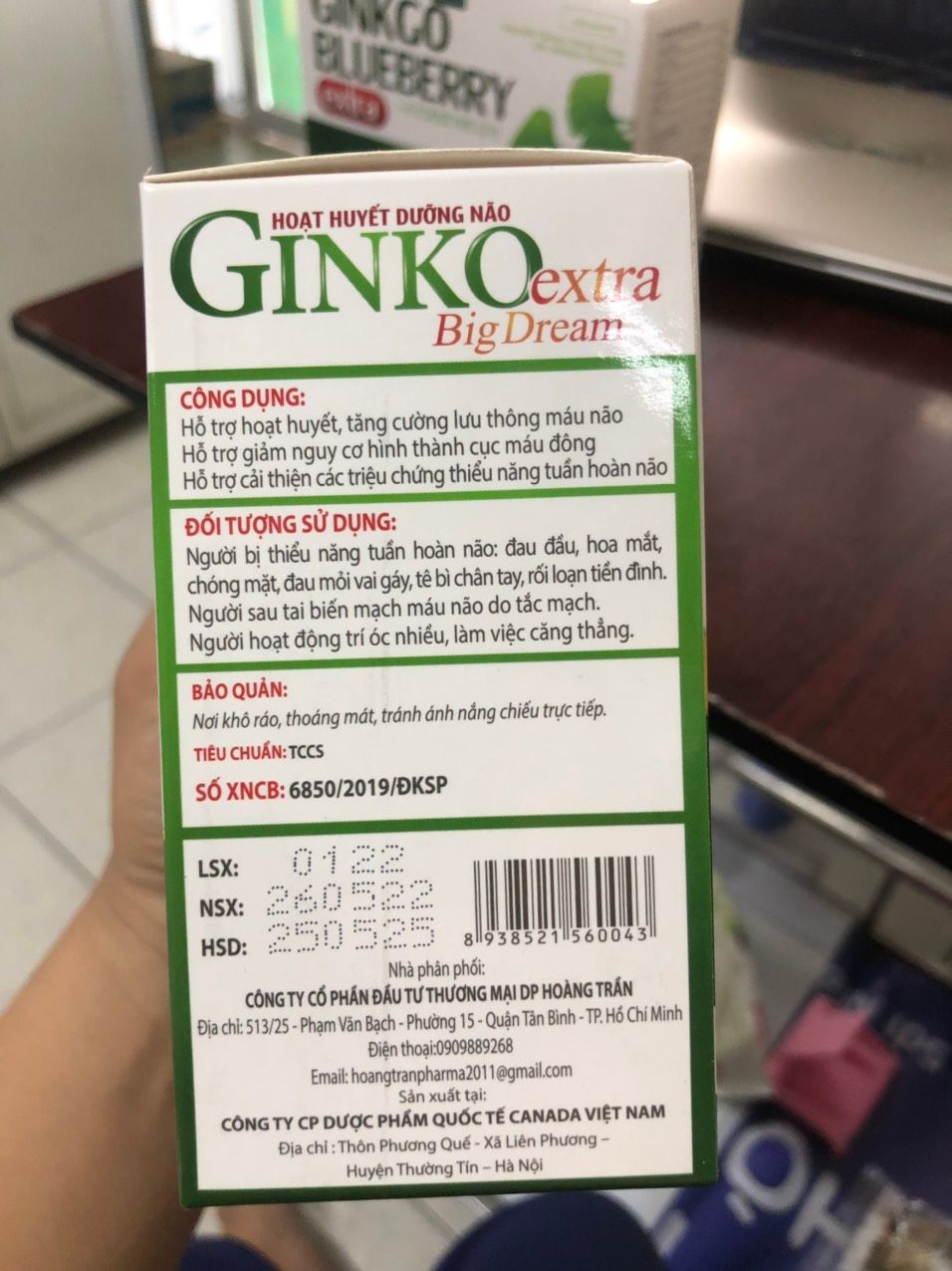 Viên uống hoạt huyết dưỡng não GINKO Extra Big Dream hộp 10 vỉ x 10 viên